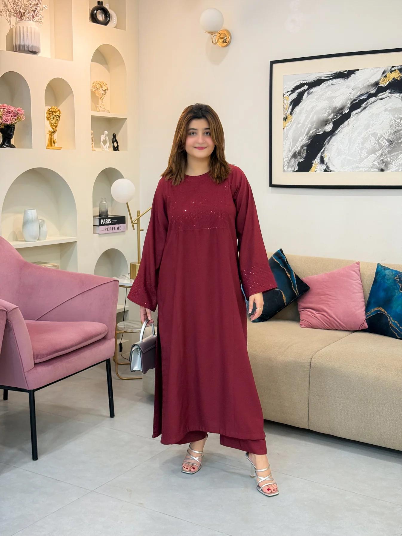 ANGEL MEHROON SET – Stitch Closet